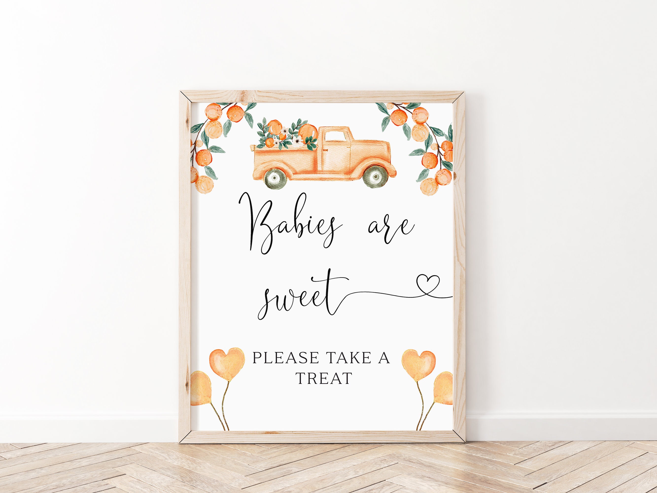 Orange Truck With Oranges Baby Shower Signs Bundle Little - Etsy