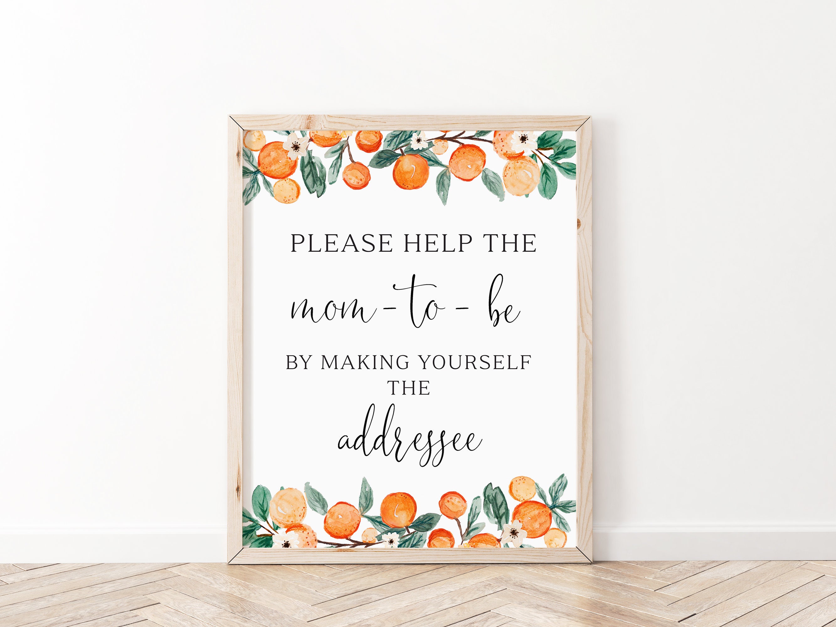 Envelope Station Sign, Orange Baby Shower Signs, Gender Neutral, Orange ...