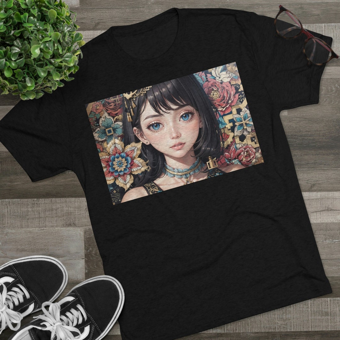 Luminous Anime Waifu Shirt Premium Unisex Tri-blend Crew Tee Moika's ...