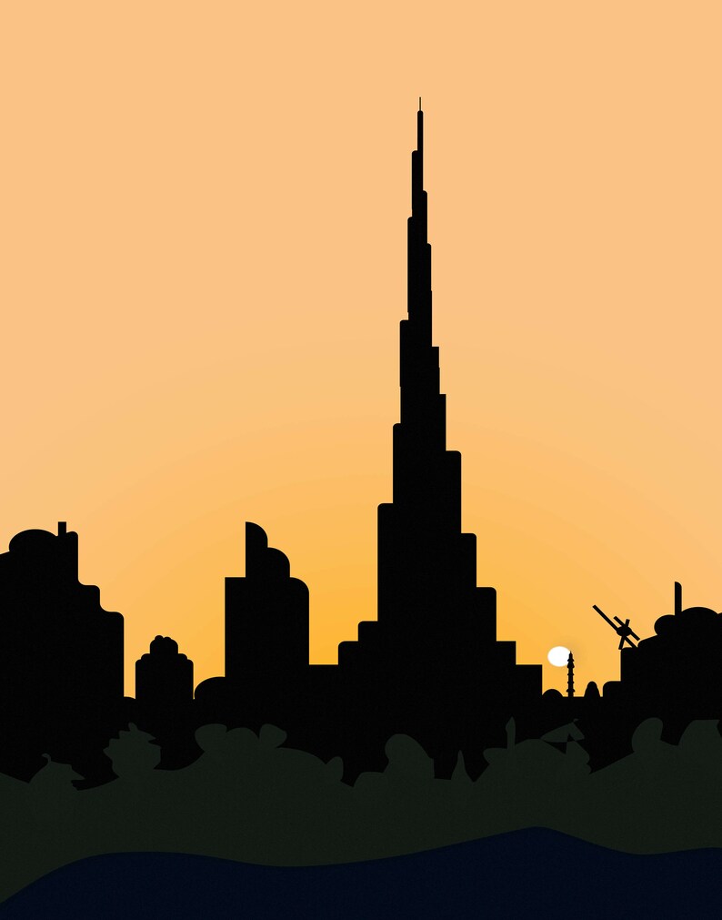 Minimalist Printable Cityscape Portrait Art Poster Wall - Etsy