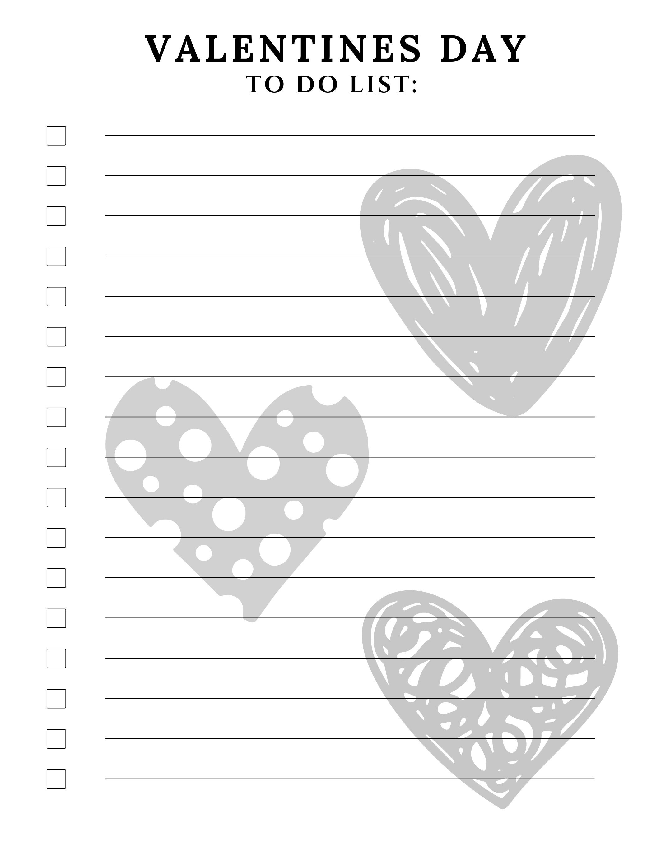 Valentine's Day to Do List Printable PDF - Etsy