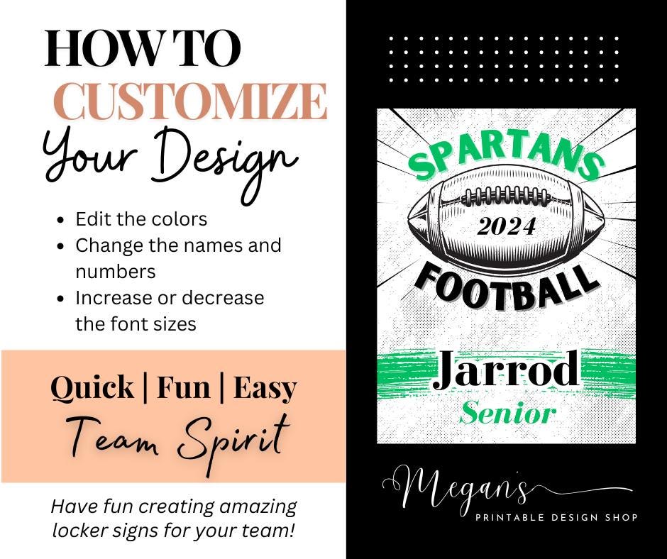 Football Locker Sign,locker Room,door Decoration Sign,school Spirit ...