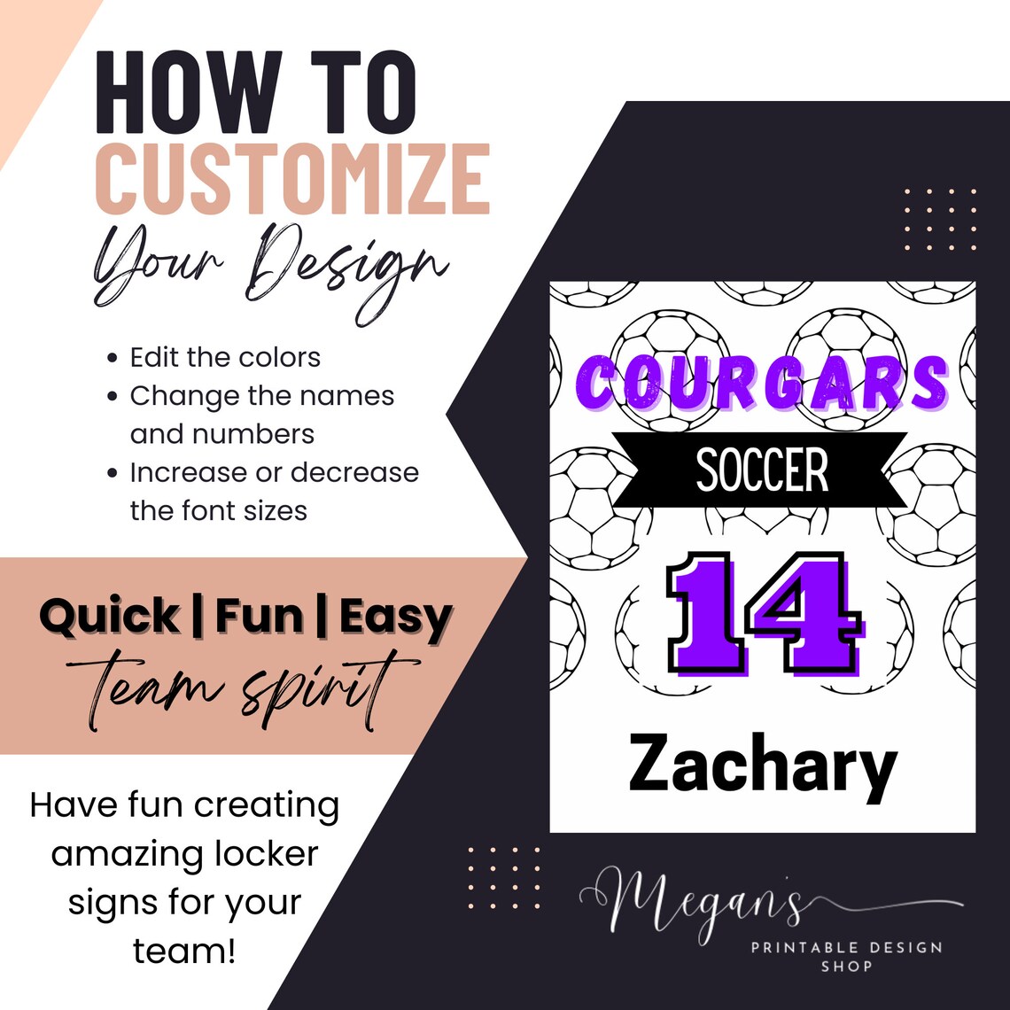 Soccer Locker Sign, Locker Room, Door Decoration Sign, School Spirit ...