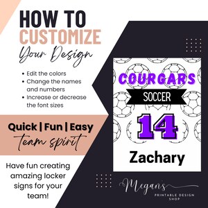 Soccer Locker Sign, Locker Room, Door Decoration Sign, School Spirit ...