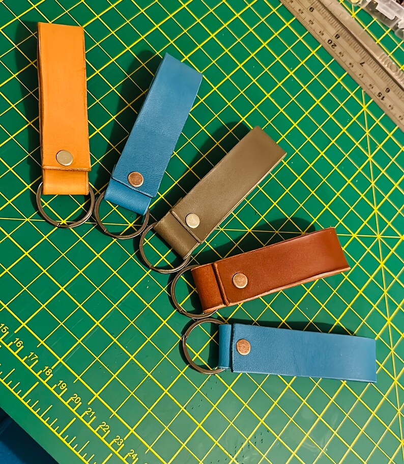 The Guppy Handmade Personalised Leather Key Chain - Etsy