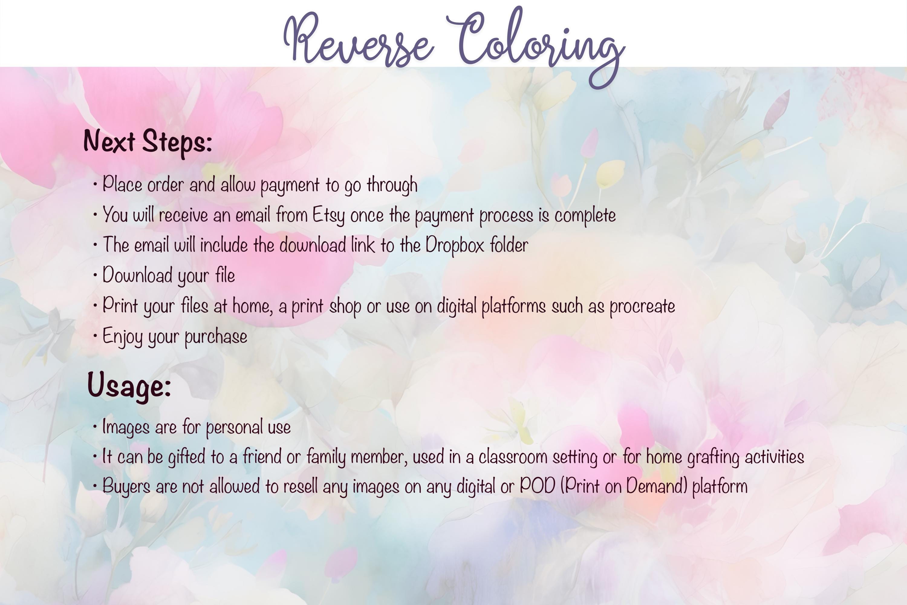 Floral Reverse Coloring Pages, Mindfulness Activity, Creative Doodling ...
