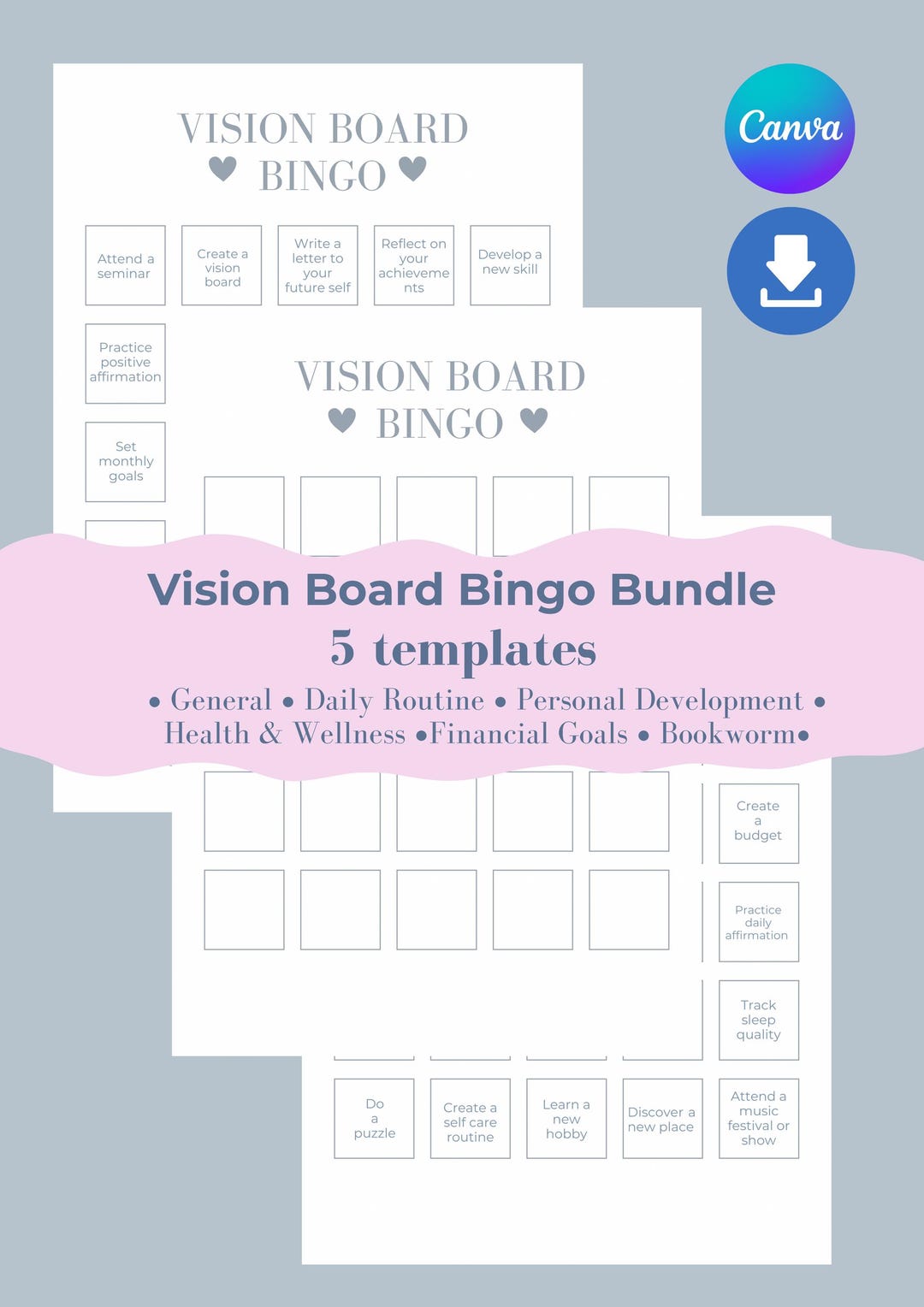 Vision Board Bingo, Vision Board Kit, 2025 Vision Board, Vision Board ...