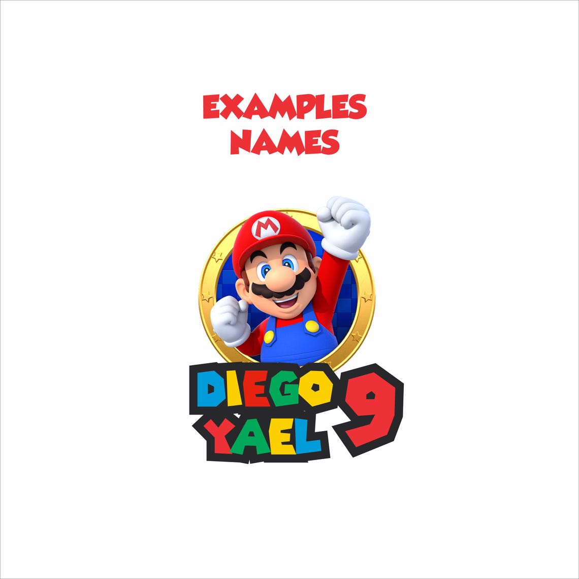Custom Super Mario Name, Logo With Your Name in Mario Font, Png, Custom ...