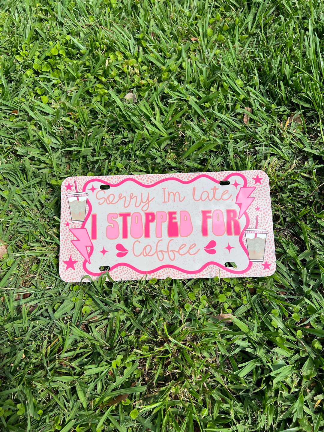 Coffee License Plate Stopped for Coffee Western - Etsy