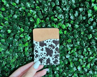 Cow Print Phone Wallet/ Pink Cow Print Accessories/ Cow Print Card ...