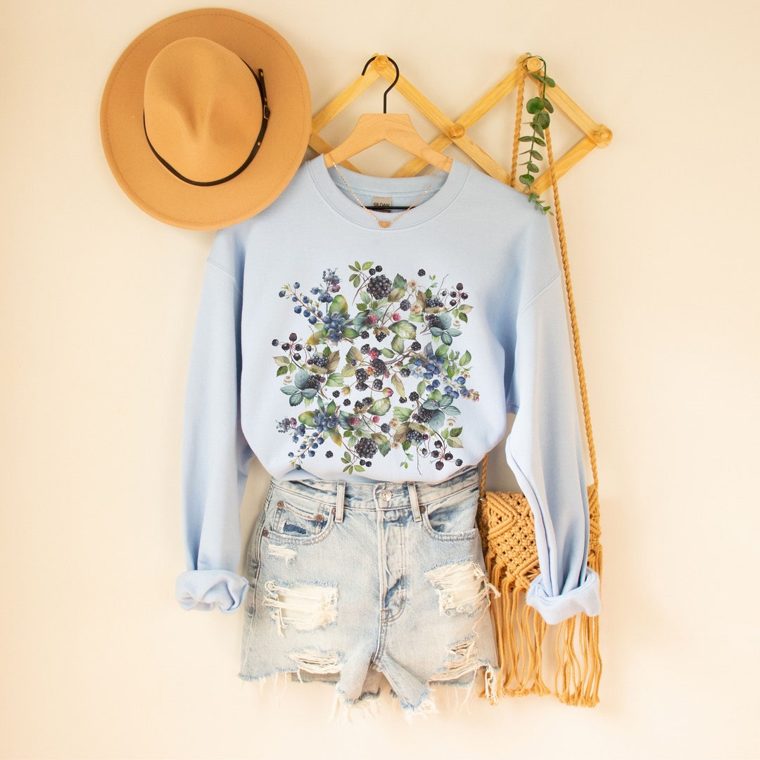 Blueberry Sweater, Blackberry Sweatshirt, Berry Print, Berry ...