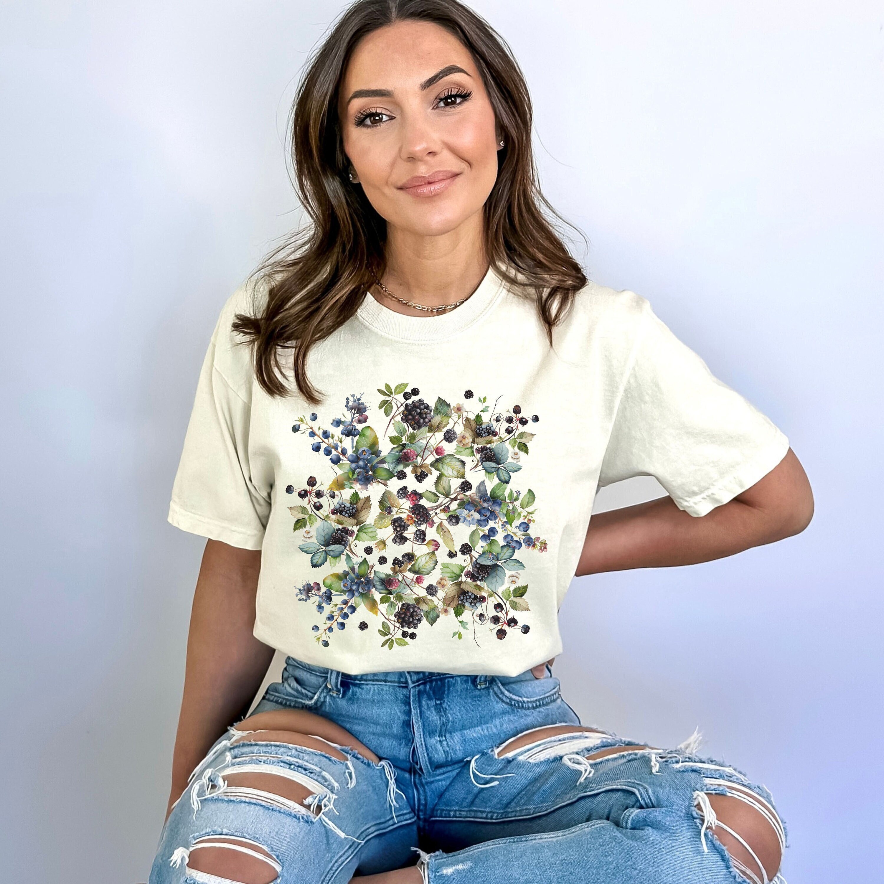 Berry Cottagecore Shirt, Blueberry Tee, Blackberry T-shirt, Garden ...