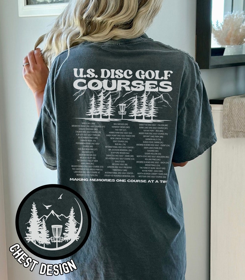 US Disc Golf Courses T-shirt Front and Back Design Frisbee - Etsy