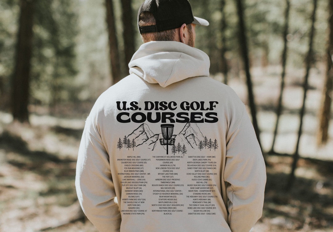 Disc Golf Hoodie, US Courses Hoody, Frisbee Golf, Disc Golf Sweatshirt ...