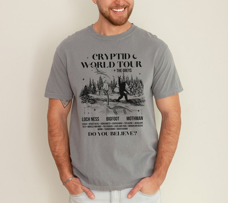 Cryptid World Tour Cryptozoology Shirt, Bigfoot Cryptidcore Tee, I Want ...