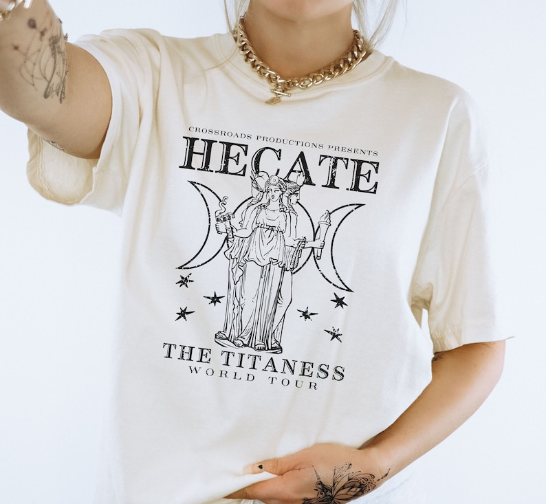 Comfort Colors Triple Goddess Shirt, Goddess Hecate Distressed Band Tee, Witchy Dark Academia ...