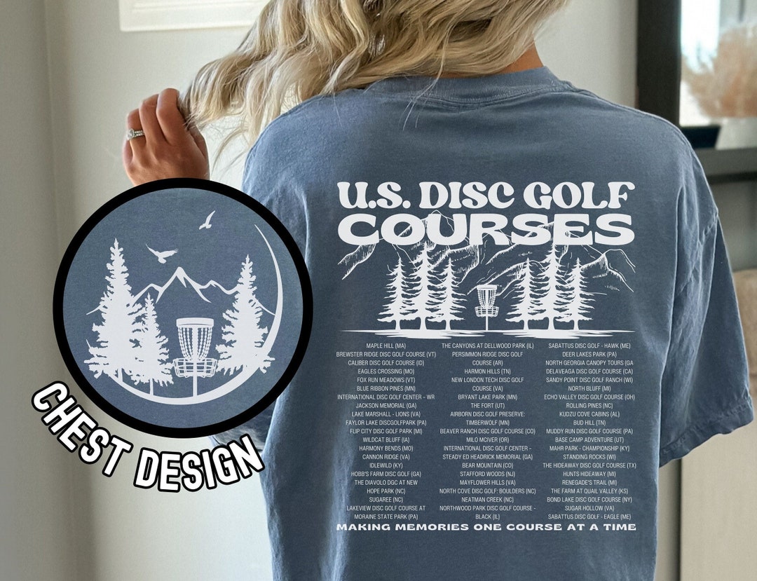 US Disc Golf Courses T-shirt Front and Back Design, Frisbee Golf ...