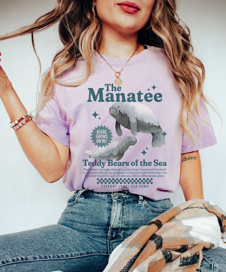 Manatee Shirt, Manatee Fun Facts T Shirt, Respect the Locals Manatee ...