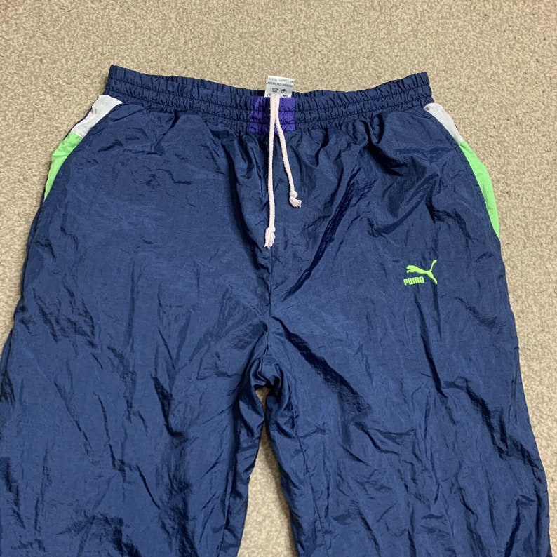 Puma Tracksuit Bottoms Track Pants Shell Vintage Joggers Retro 90s XL ...