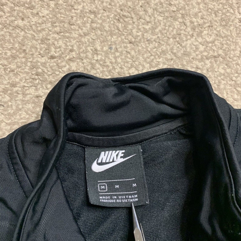 Nike Tracksuit Top Track Jacket Full Zip Swoosh Black & White M - Etsy