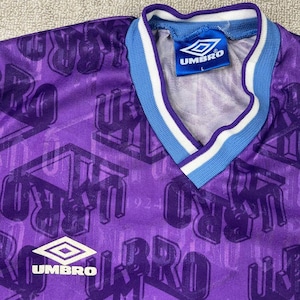 Umbro Football Jersey 90s Training Top Pullover Henley Neck Purple L - Etsy