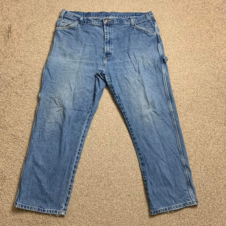 Dickies Jeans Carpenter Straight Leg Relaxed Fit Workwear Utility Denim ...
