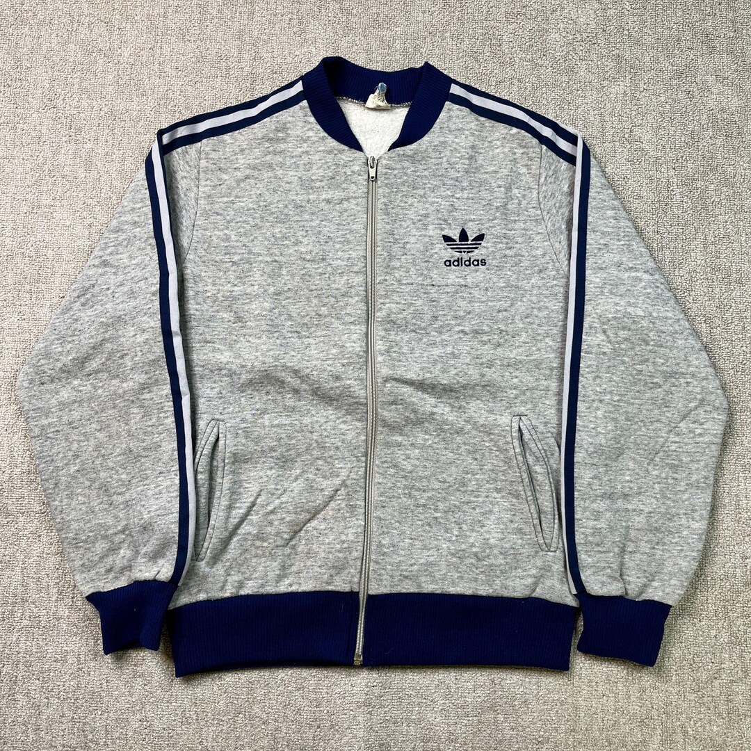 Adidas Originals Bomber Jacket Tracksuit Top Full Zip 90s Vintage Grey ...