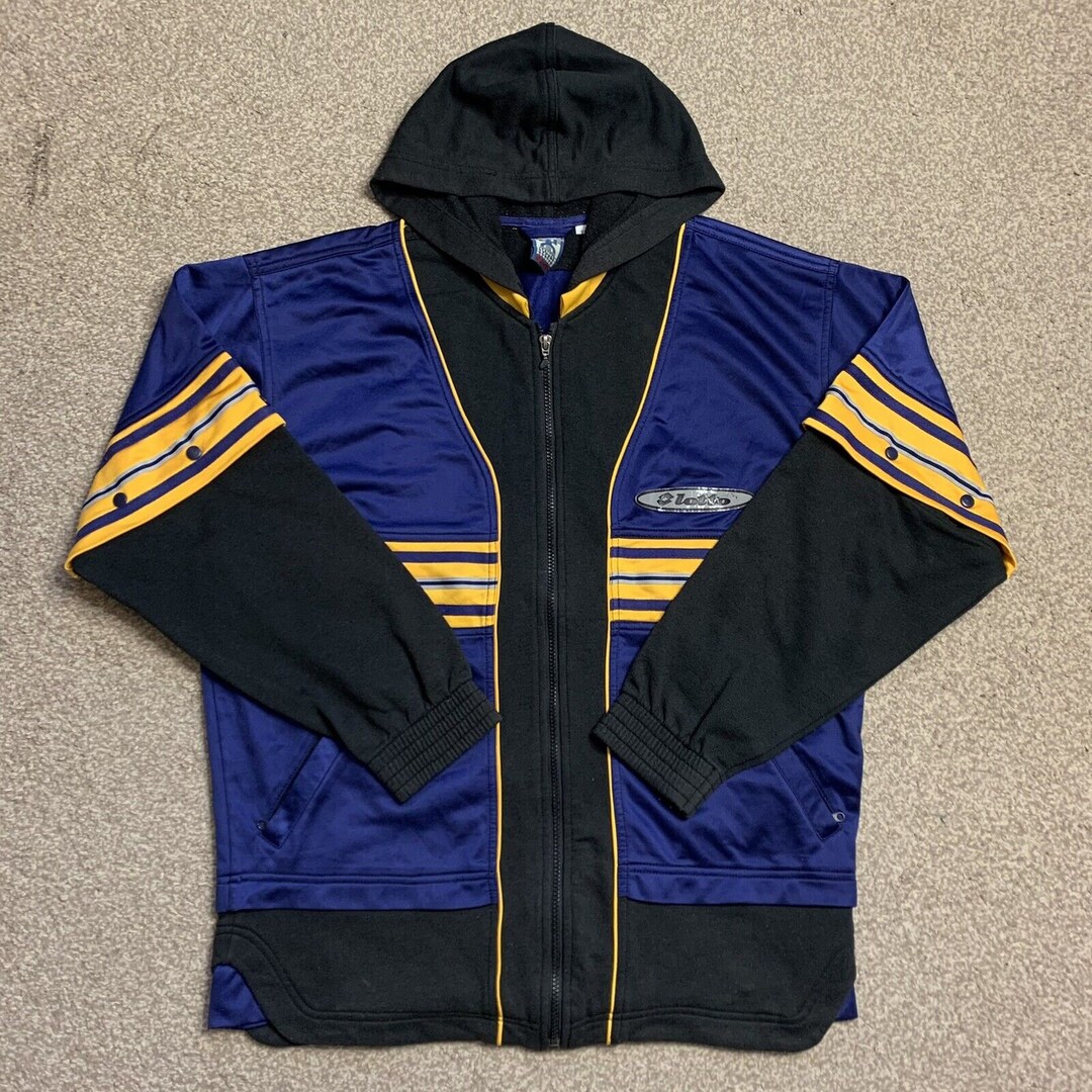 Lotto Tracksuit Top Track Jacket Vintage Detachable Arms Hoodie Retro ...
