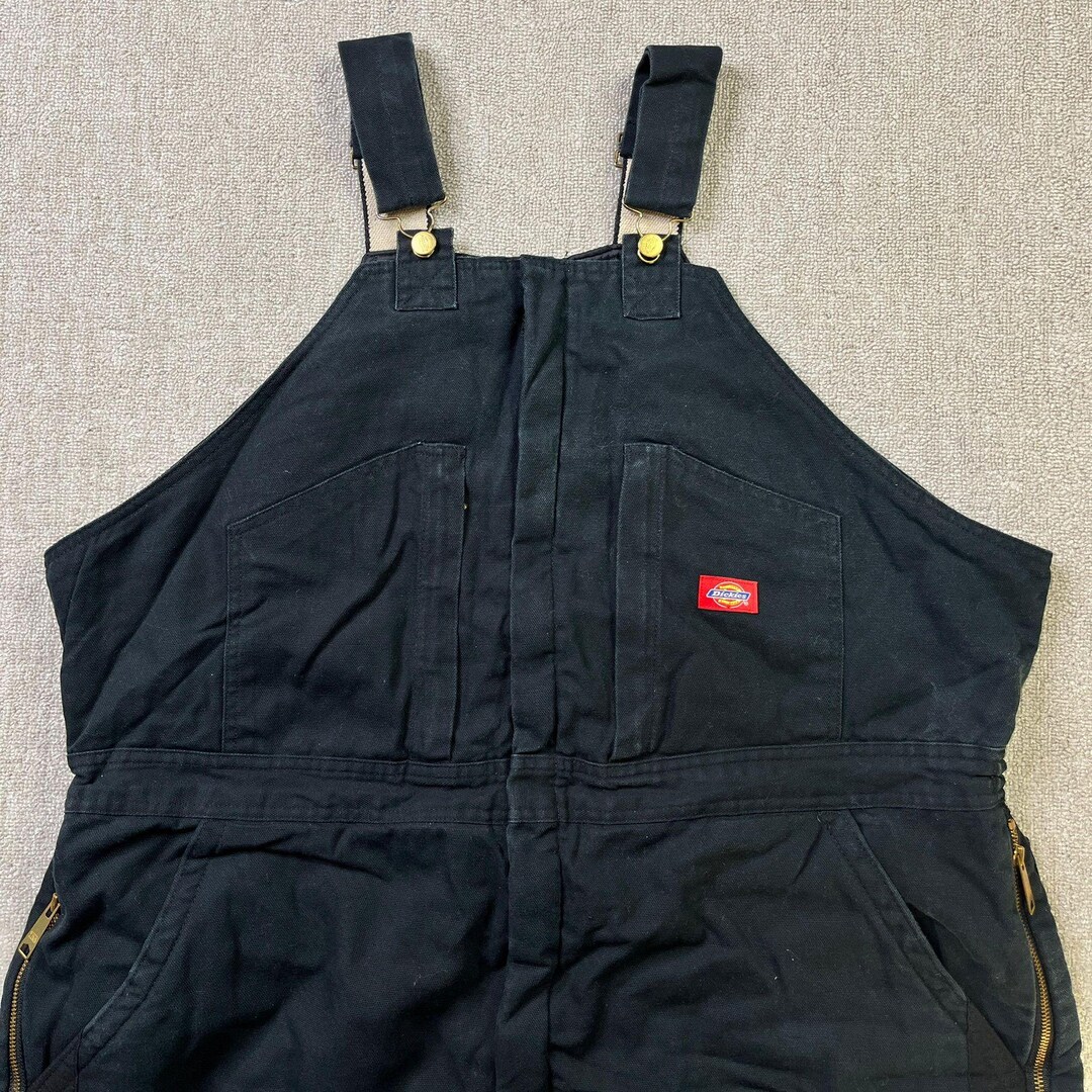 Dickies Dungarees Overalls Carpenter Vintage Zip Fly Oversized Black 3X ...