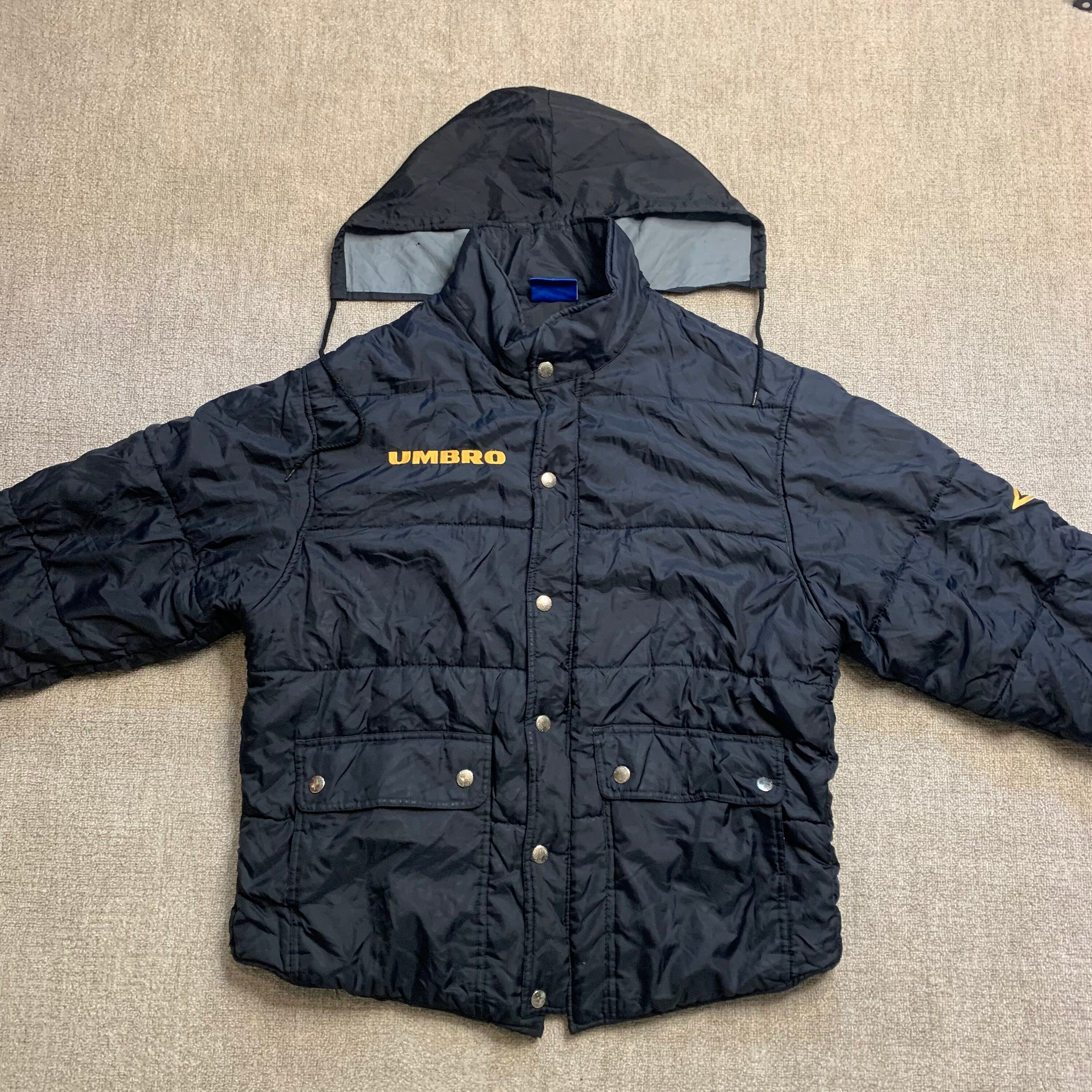 Umbro Puffer Jacket Coat Hooded Vintage Retro Poly Filled Y2K L - Etsy