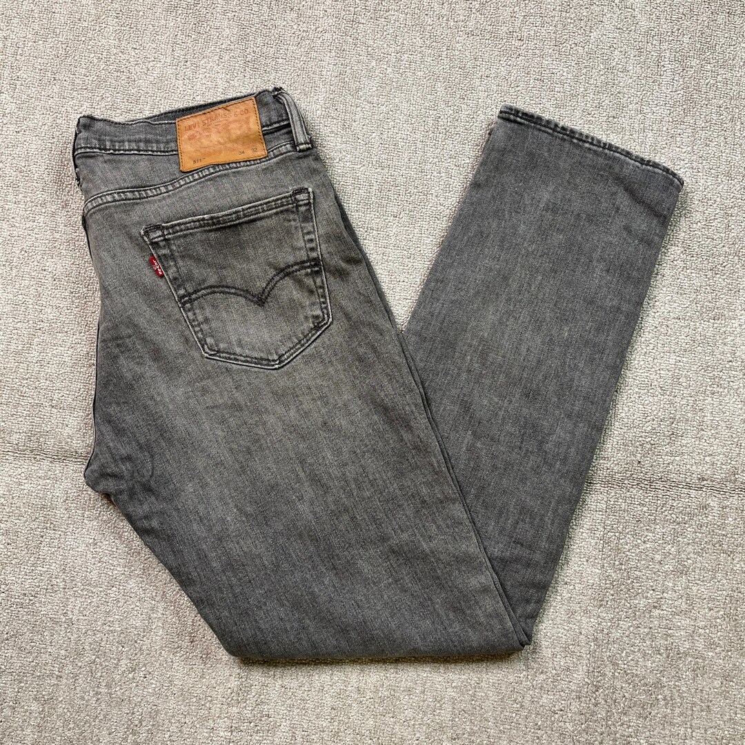 Levi's 511 Jeans Straight Leg Zip Fly Chorcoal Wash Vintage Grey W34 ...