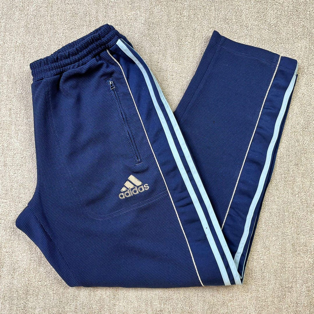 Adidas Tracksuit Bottoms Track Pants Joggers Sweatpants 90s Poppers ...
