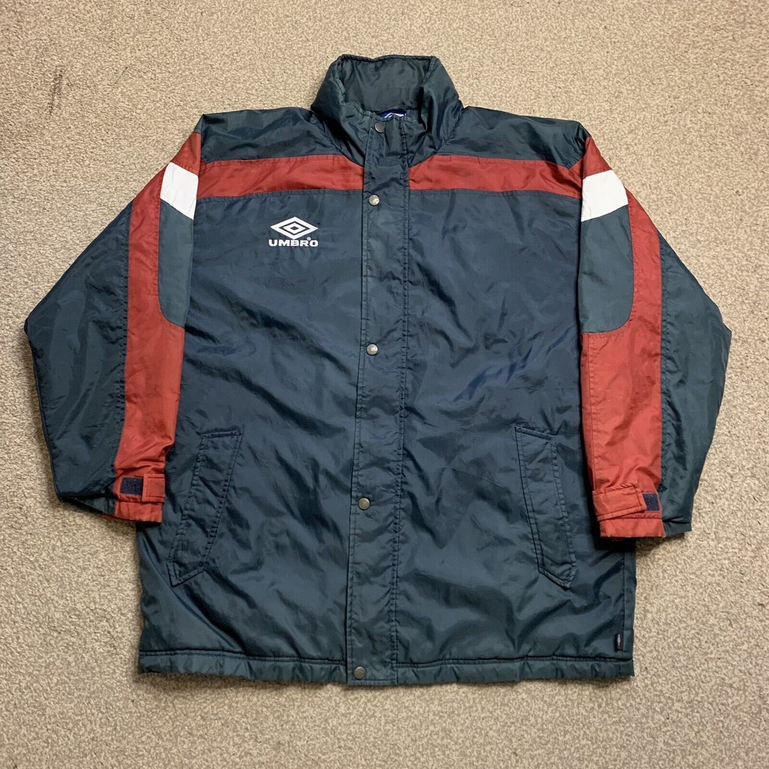 Umbro Puffer Jacket Coat Padded Hooded Vintage Poly Filled Retro 90s XL ...
