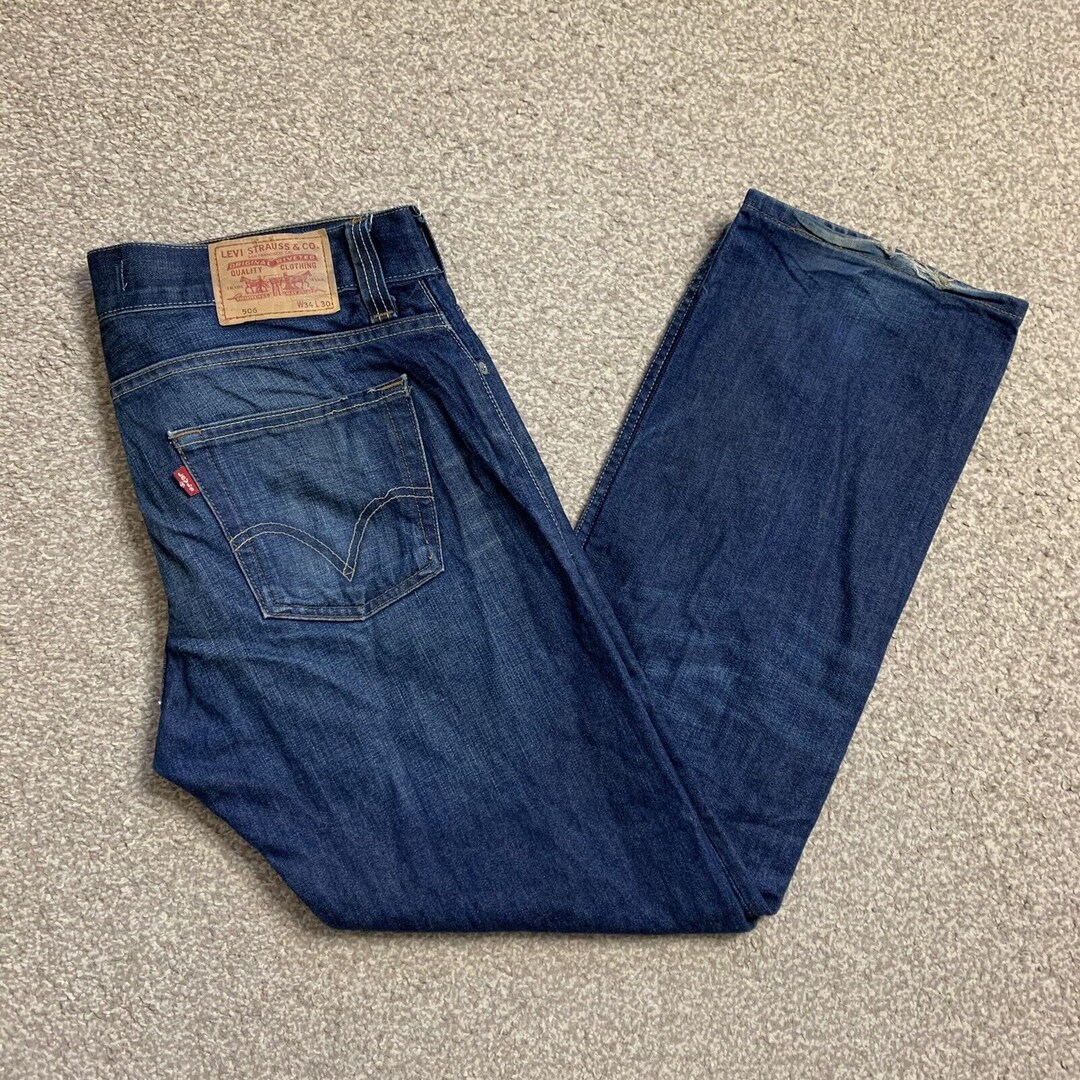 Levi’s 506 Jeans Standard Fit Straight Leg Zip Fly Denim Trousers 37x30 ...