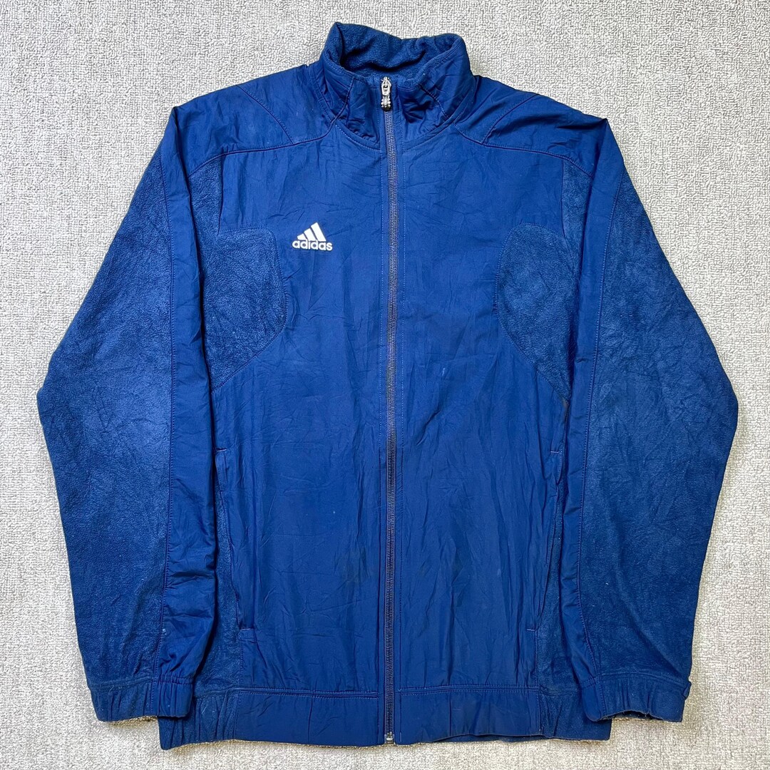 Adidas Fleece Tracksuit Top Track Jacket Vintage Full Zip Insulated ...