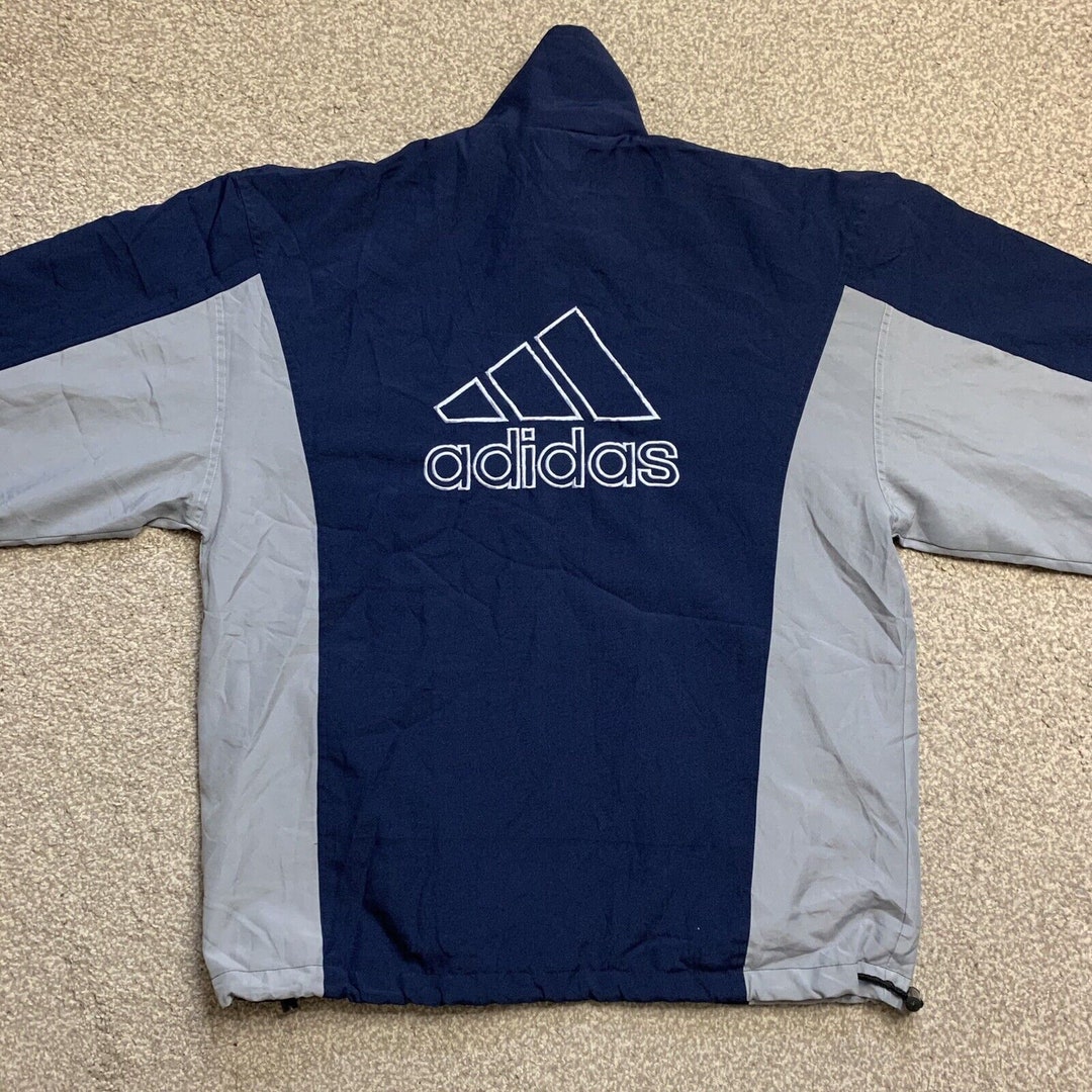 Adidas Tracksuit Jacket Track Top Vintage Spell Out Zip Training Navy ...
