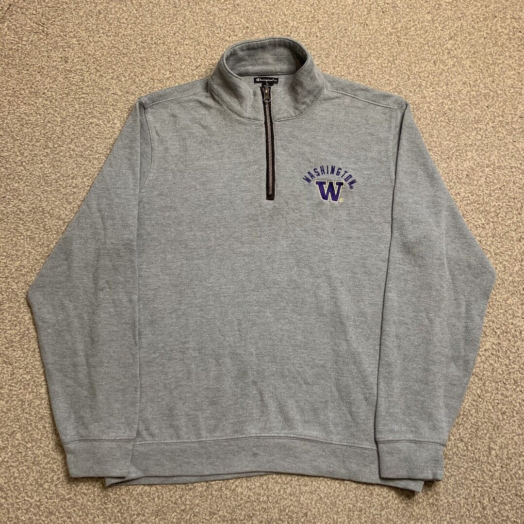 Champion Quarter Zip Jumper Sweatshirt Pullover Knitted Washington ...