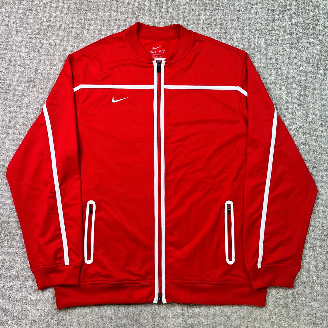 Nike Tracksuit Top Track Jacket Full Zip Vintage Retro Oversized Dri ...