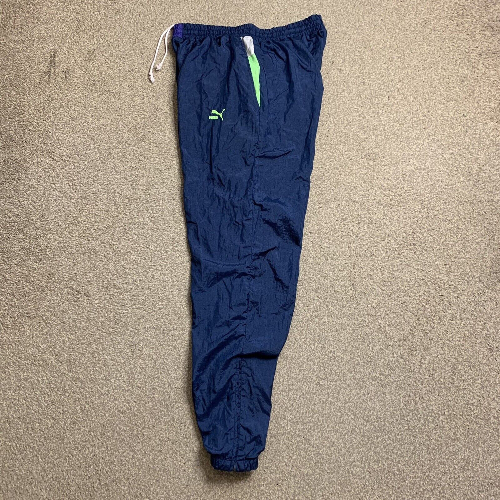 Puma Tracksuit Bottoms Track Pants Shell Vintage Joggers Retro 90s XL ...