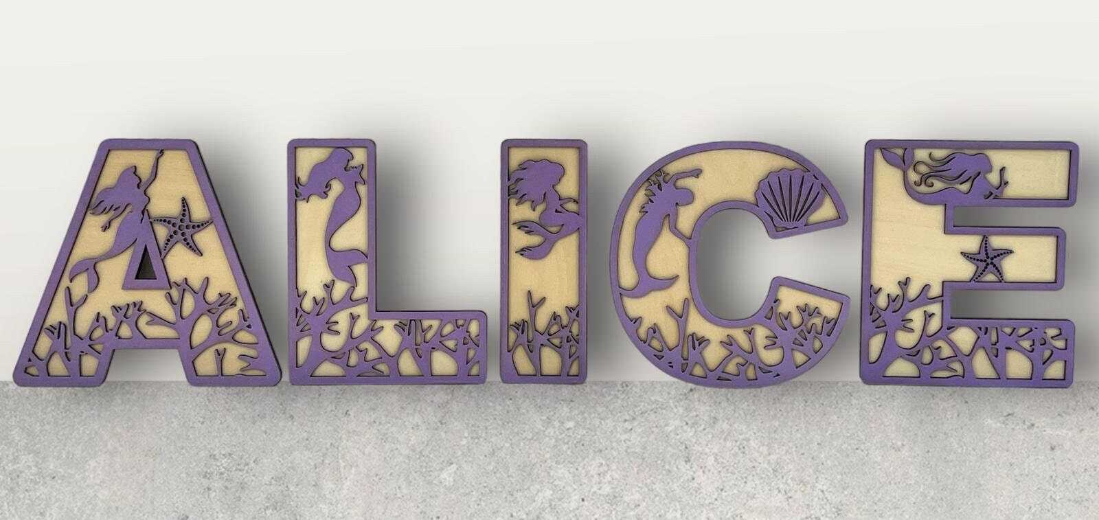 Mermaid Name Sign, Ocean Theme Letters, Personalized Name Sign, Custom ...