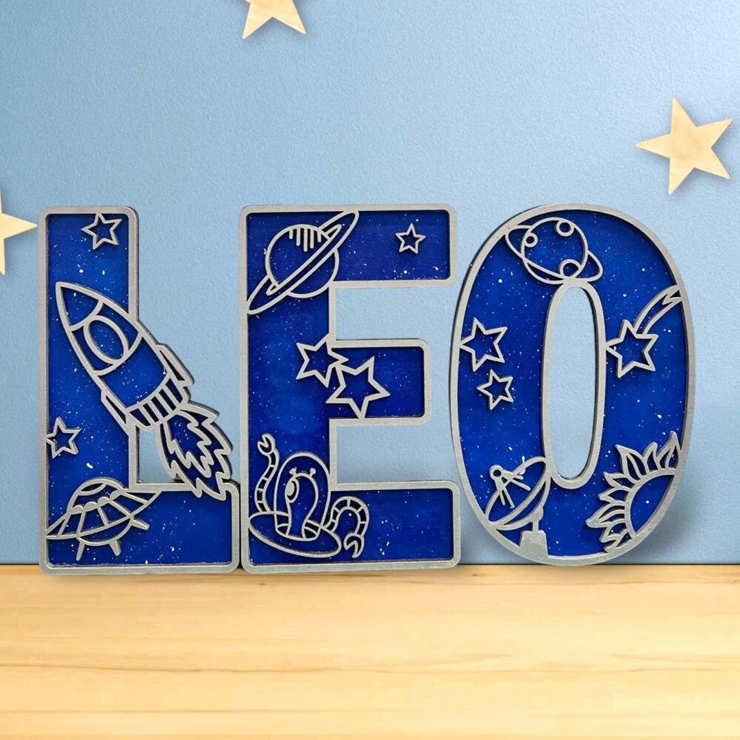 Space Name Sign, Space Theme Letters, Rocket Name Sign, Custom Name ...