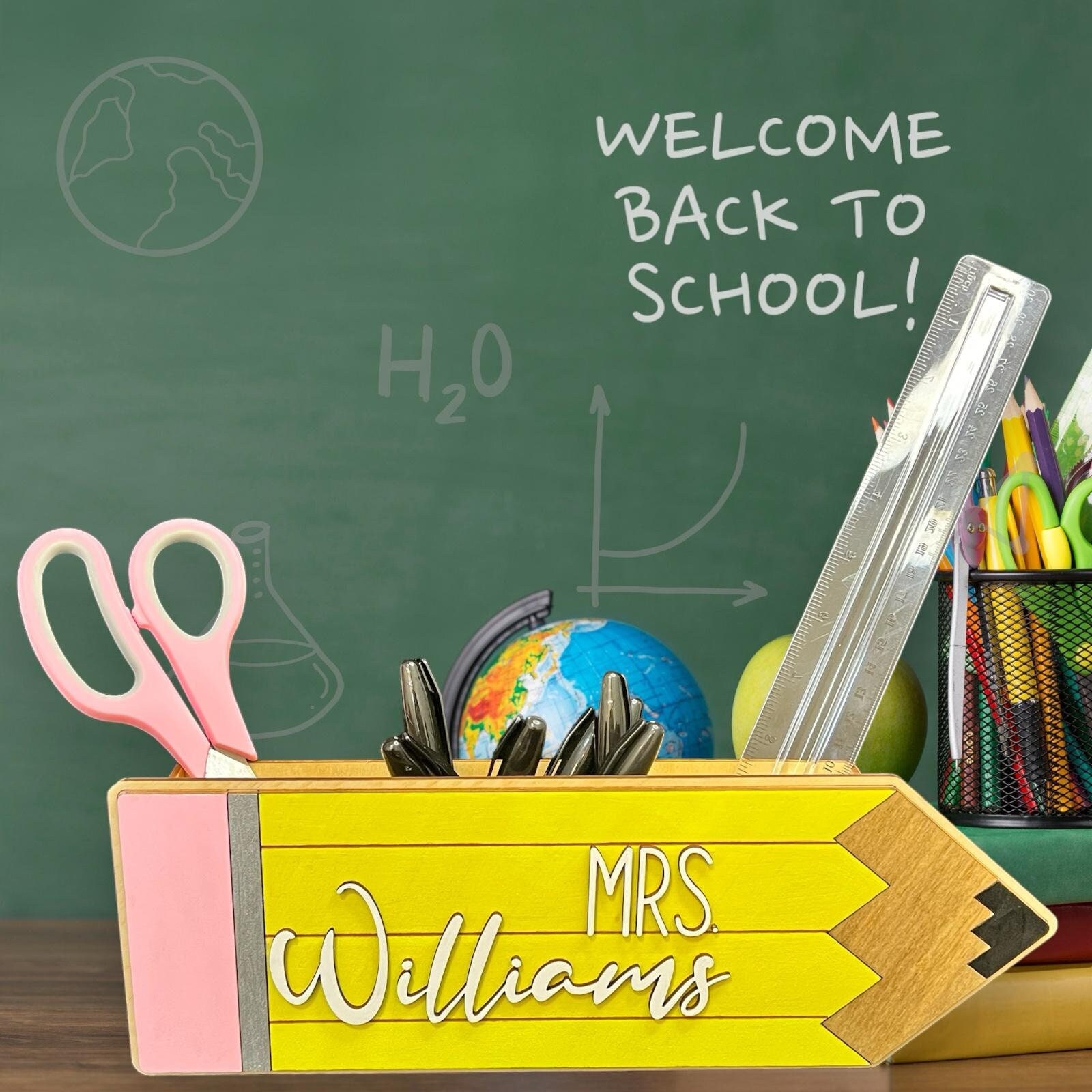 Personalized Teacher Desk Caddy, Desk Caddy, Personalized Teacher Gift ...