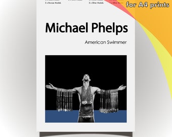 Michael Phelps Poster, Michael Phelps Print, Michael Phelps Art ...
