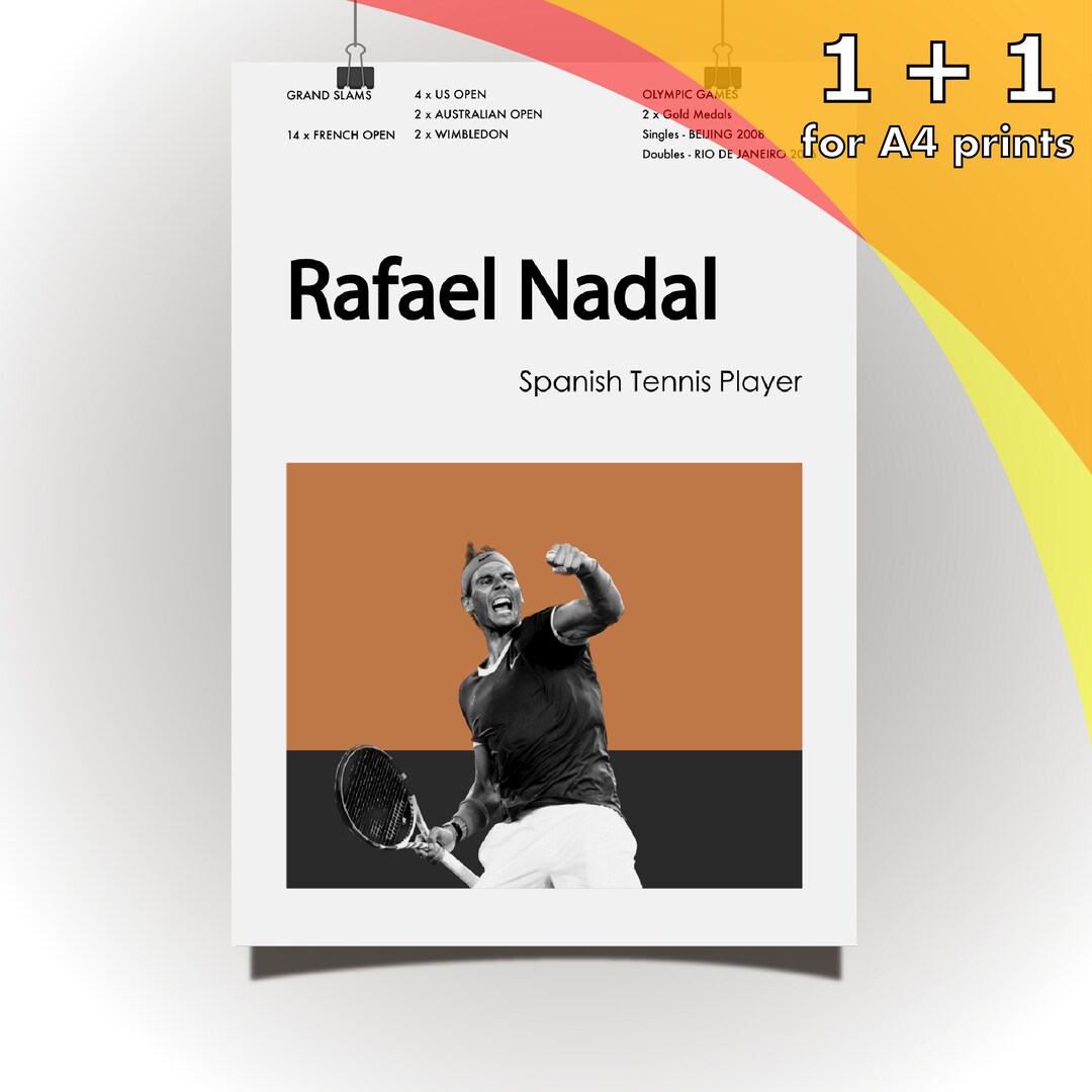 Rafael Nadal Digital Minimal Poster - Etsy