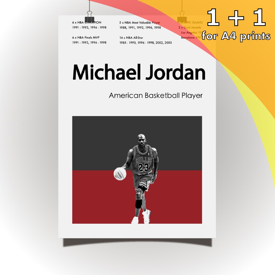 Michael Jordan Digital Minimal Poster - Etsy