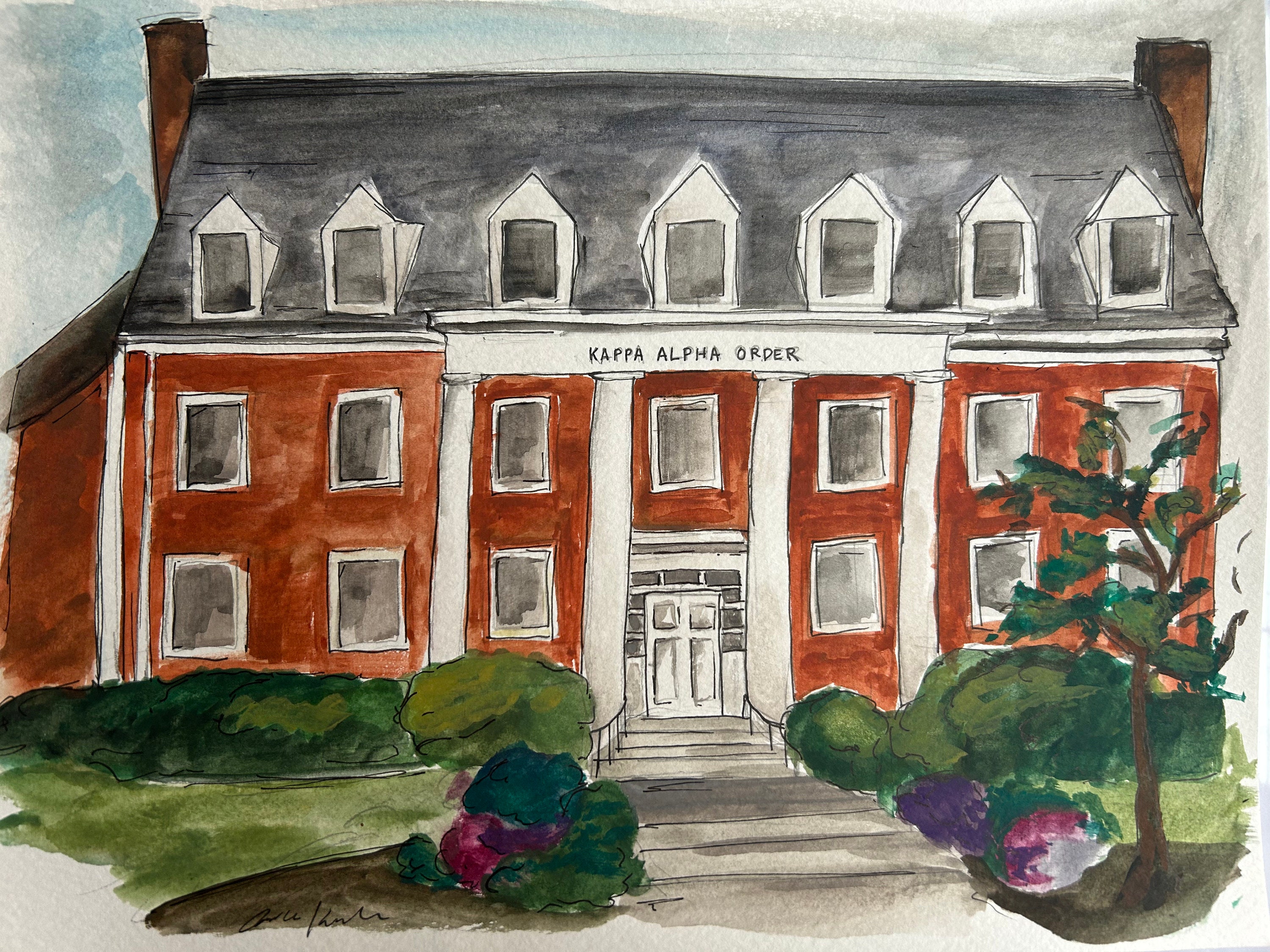 Fraternity or Sorority Custom House Prints - Greek Life - Graduation ...