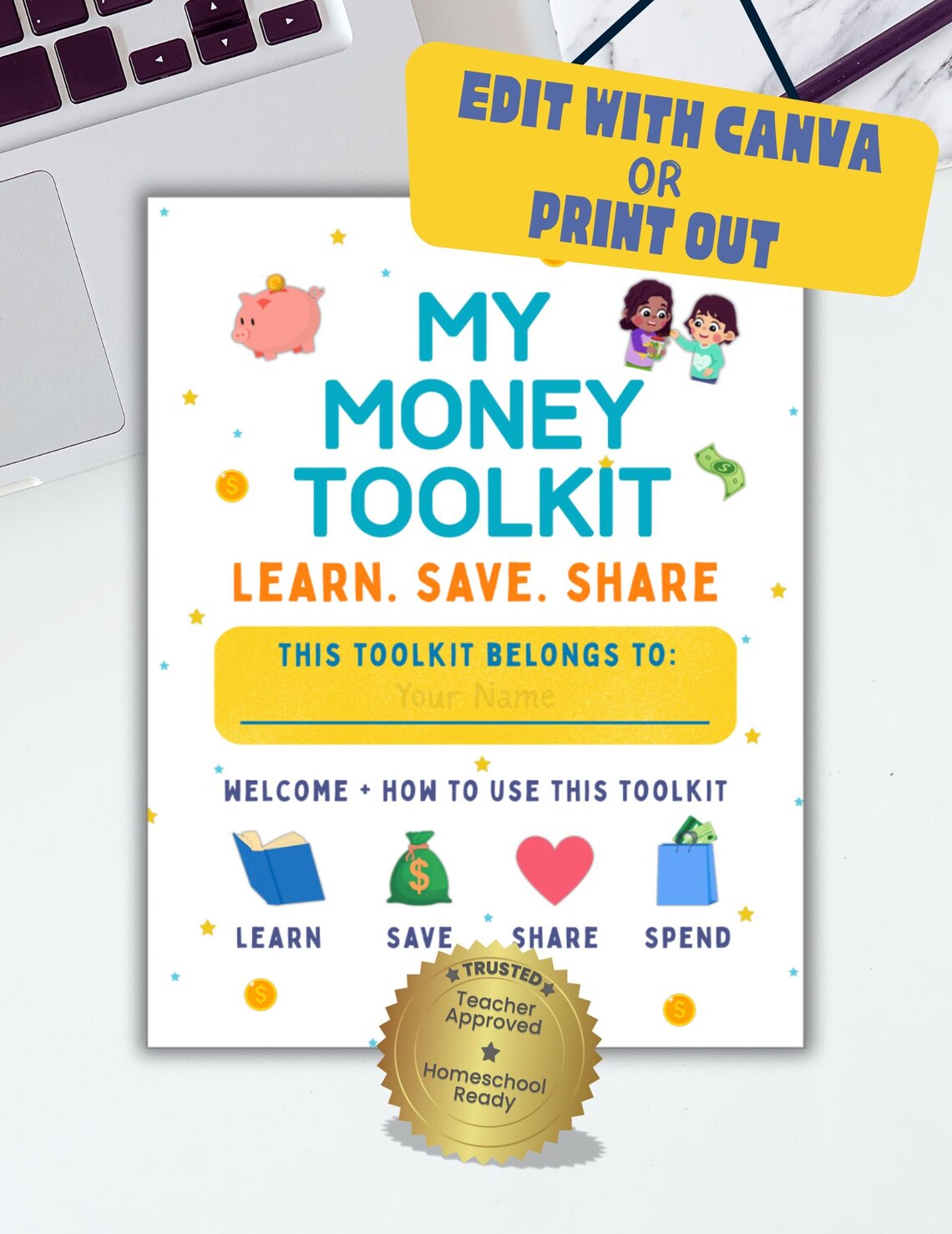 Kids Money Management Toolkit - Financial Literacy Printable: Budget ...