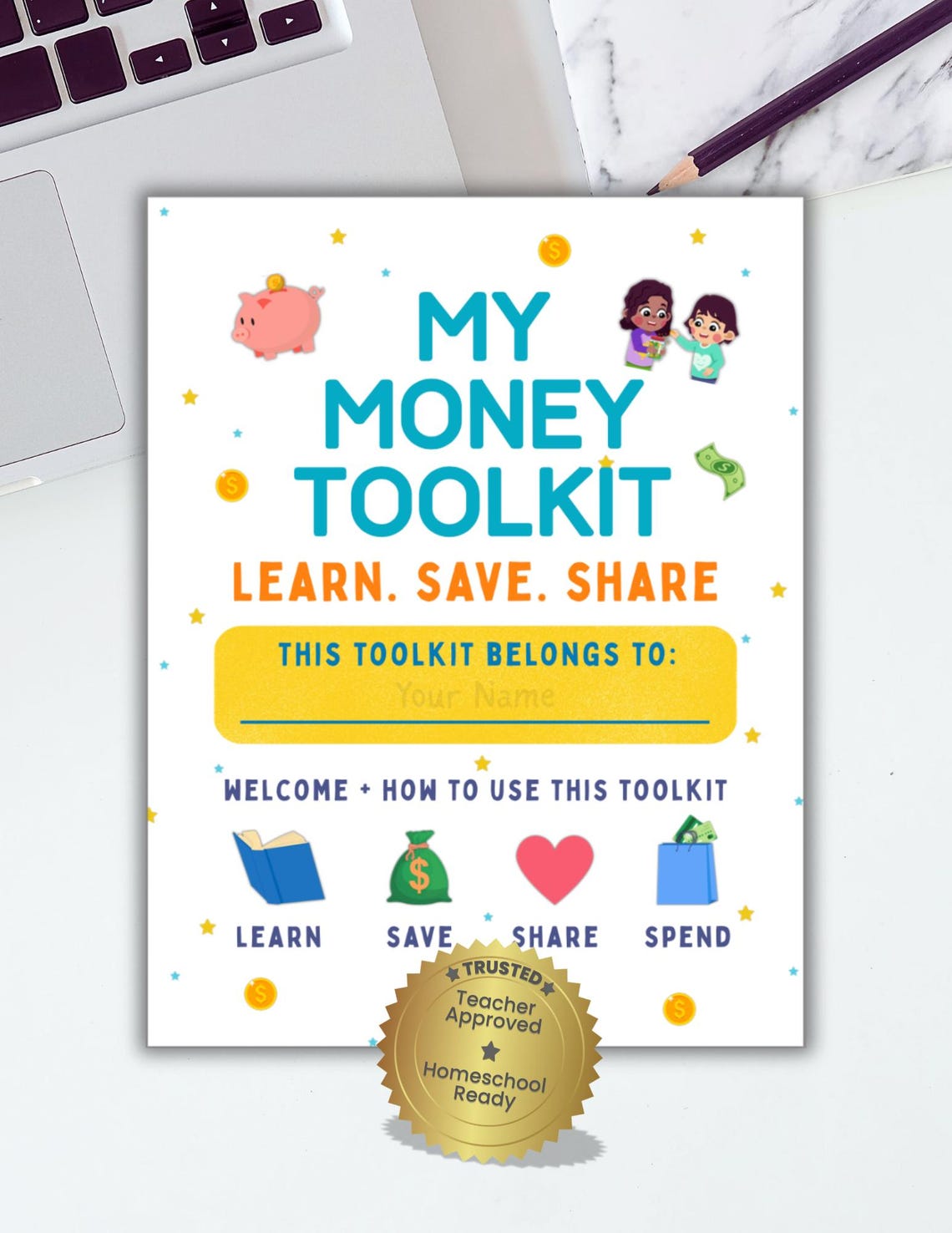 Kids Money Management Toolkit - Financial Literacy Printable: Budget ...