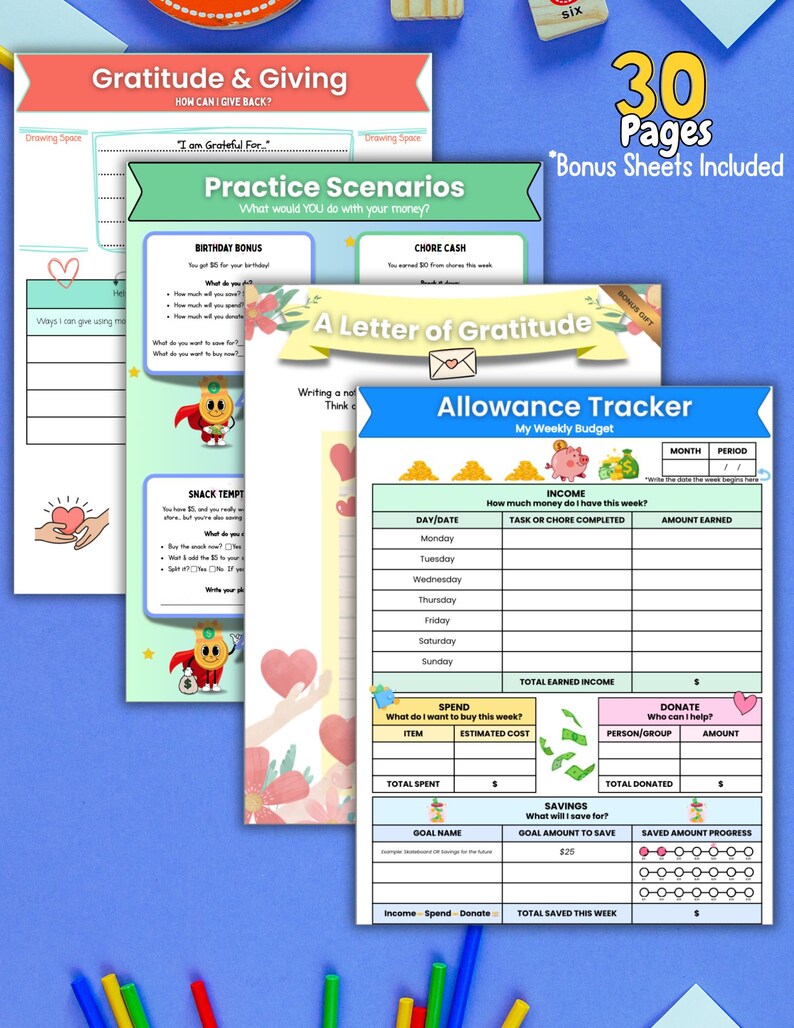 Kids Money Management Toolkit - Financial Literacy Printable: Budget ...