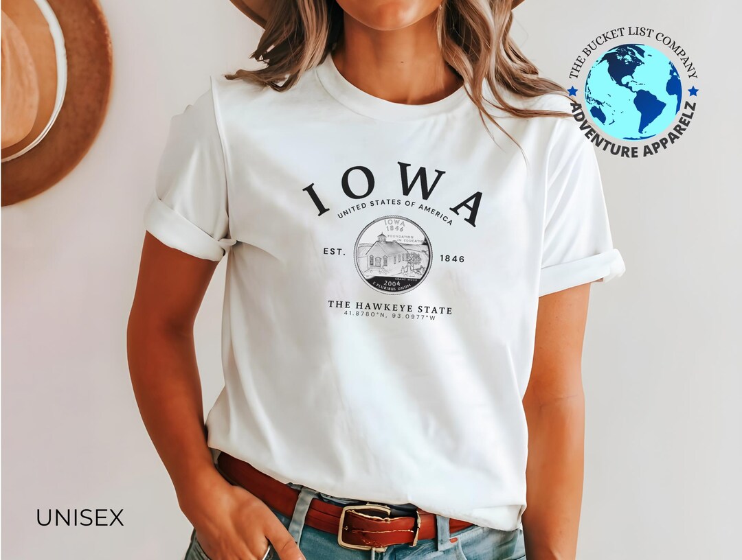Iowa T-shirt, Iowa Souvenir, Iowa Shirt, Unisex T-shirt, Hawkeye State ...